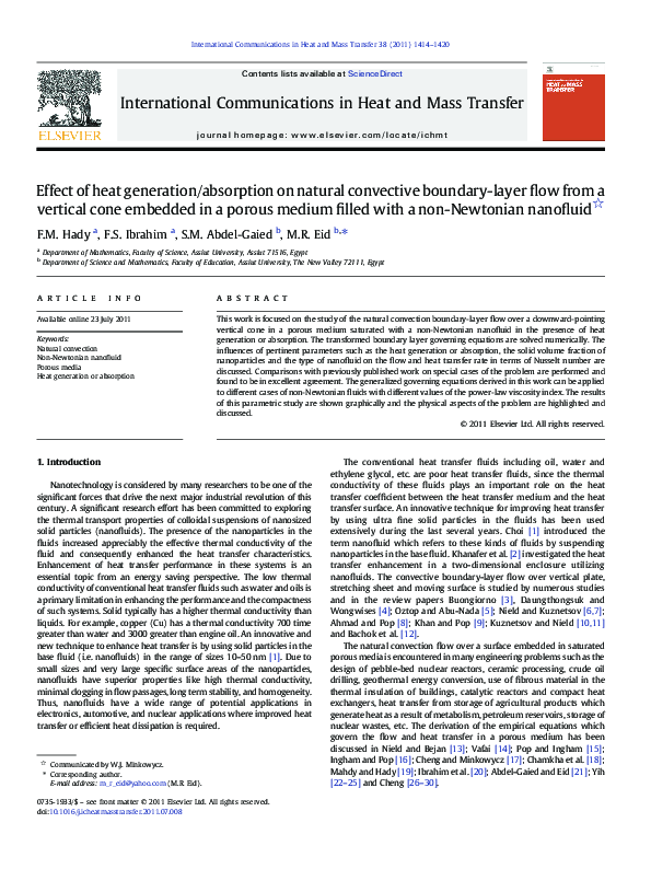 (PDF) Effect of heat generation/absorption on natural convective boundary-layer flow from a ...
