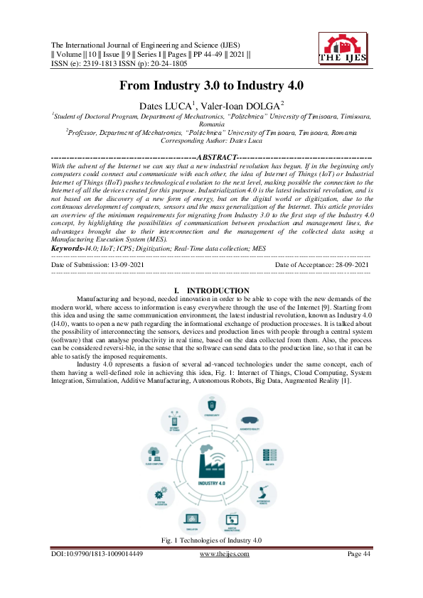 (PDF) From Industry 3.0 to Industry 4.0
