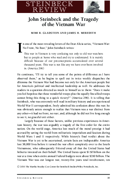 (PDF) John Steinbeck and the Tragedy of the Vietnam War