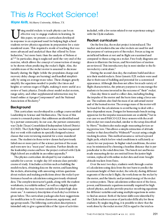 (PDF) This Is Rocket Science!