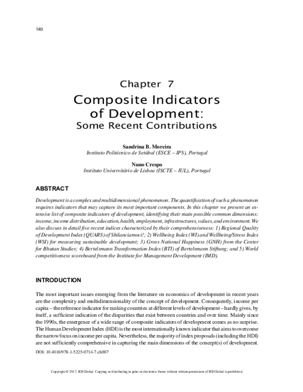 (PDF) Composite Indicators of Development