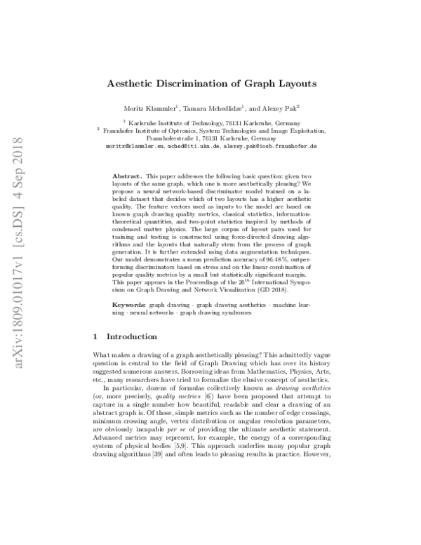(PDF) Aesthetic Discrimination of Graph Layouts