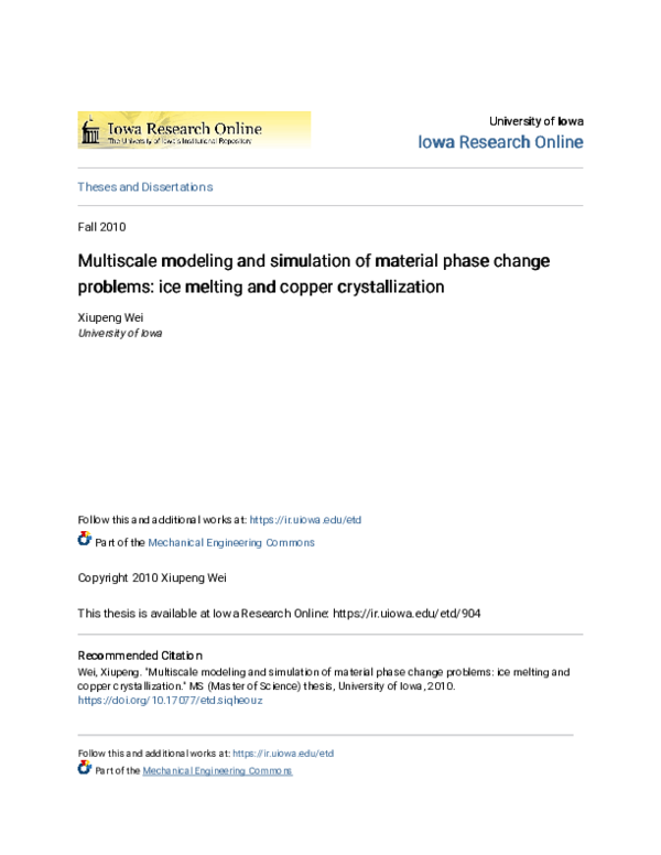 (PDF) Multiscale modeling and simulation of material phase change problems