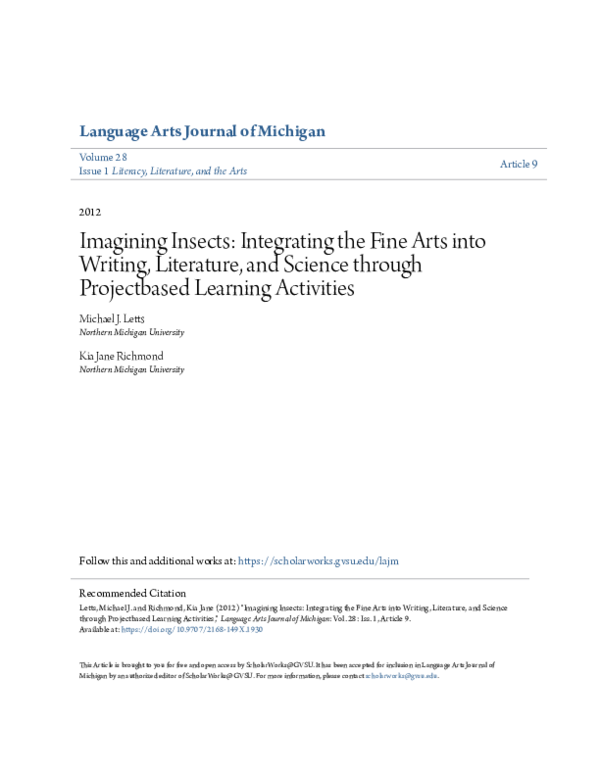 (PDF) Imagining Insects: Integrating the Fine Arts into Writing ...