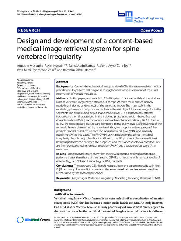 (PDF) Design and development of a content-based medical image retrieval ...