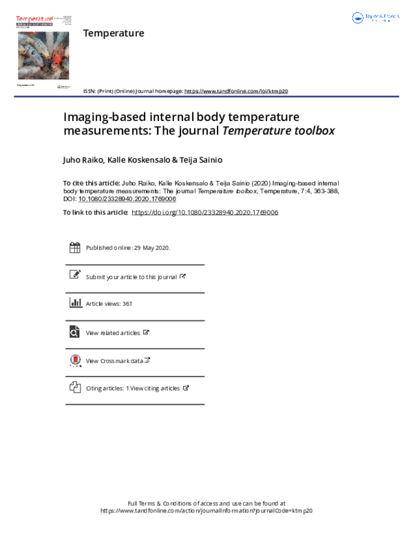 (PDF) Imaging-based internal body temperature measurements: The journal ...