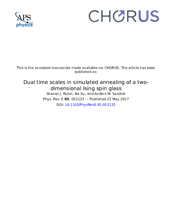 (PDF) Dual time scales in simulated annealing of a two-dimensional ...