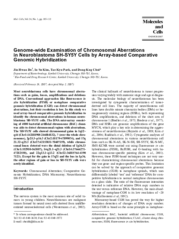 (PDF) Genome-wide examination of chromosomal aberrations in neuroblastoma SH-SY5Y cells by array ...