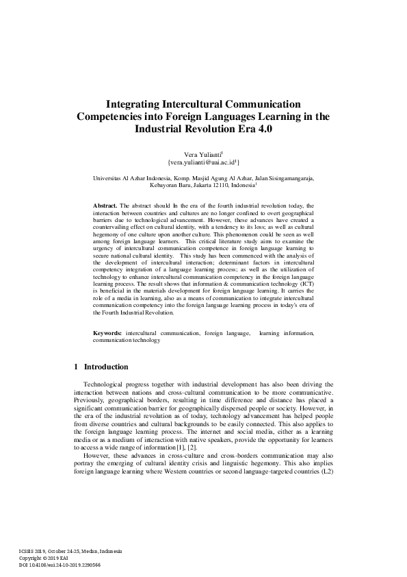 (PDF) Integrating Intercultural Communication Competence toward English ...
