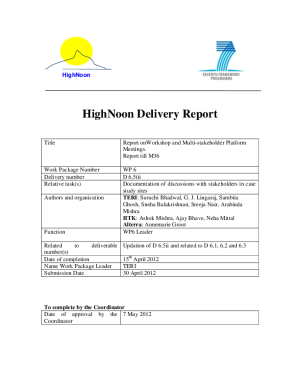(PDF) HighNoon Delivery Report