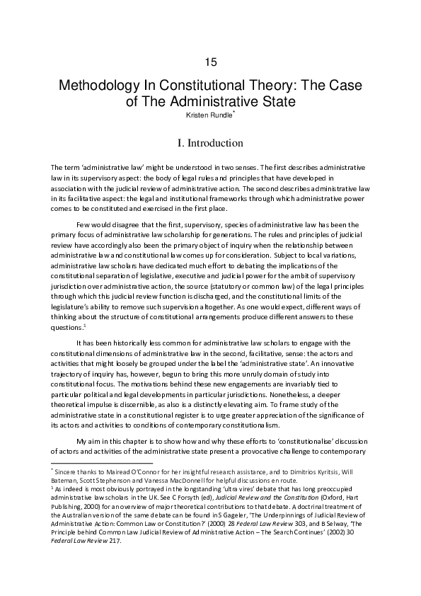 (PDF) Methodology In Constitutional Theory: The Case of The ...