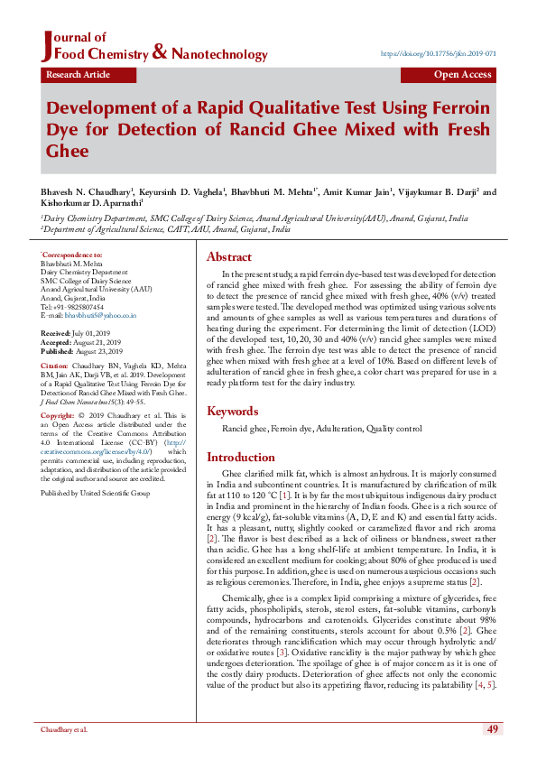 (PDF) Development of a Rapid Qualitative Test Using Ferroin Dye for ...