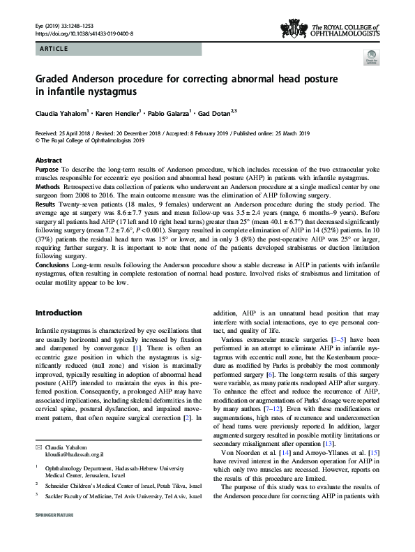 (PDF) Graded Anderson procedure for correcting abnormal head posture in ...