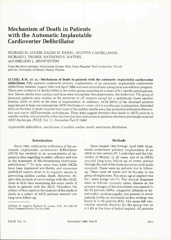 (PDF) Mechanism of death in patients with the automatic implantable ...