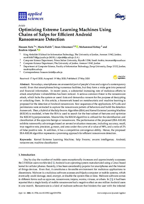 (PDF) Optimizing Extreme Learning Machines Using Chains of Salps for ...