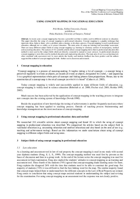 (PDF) Using Concept Mapping in Vocational Education | Priit Reiska ...