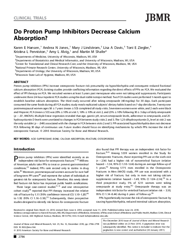 (PDF) Do proton pump inhibitors decrease calcium absorption?