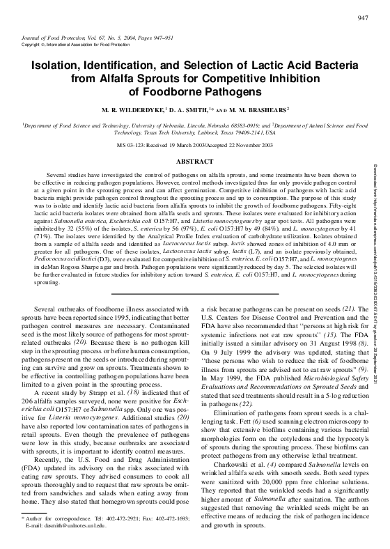 (PDF) Isolation, identification and selection of lactic acid bacteria cultures for cheesemaking ...