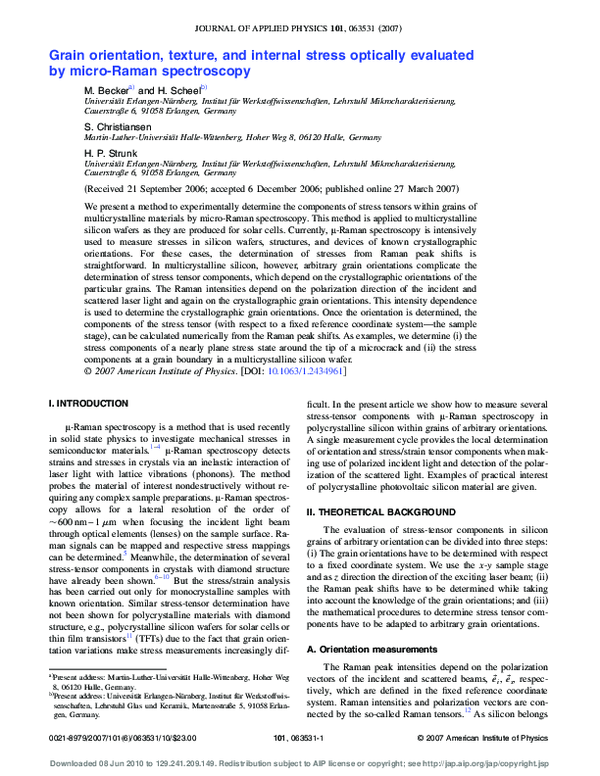 (PDF) Grain orientation, texture, and internal stress optically ...