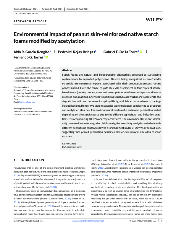 (PDF) Environmental impact of peanut skin-reinforced native starch ...