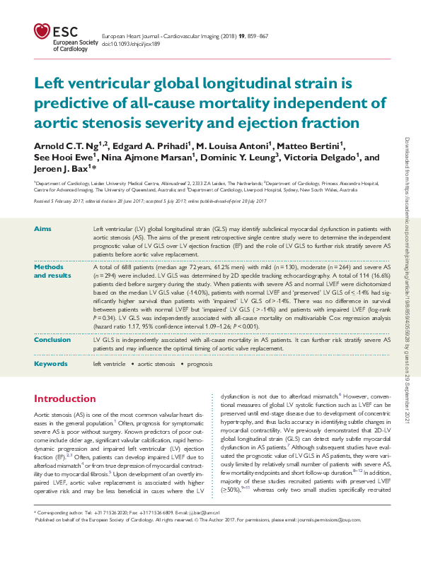 (PDF) Left Ventricular Global Longitudinal Strain Independently ...