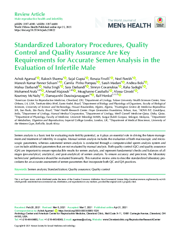 (PDF) Standardized Laboratory Procedures, Quality Control and Quality ...