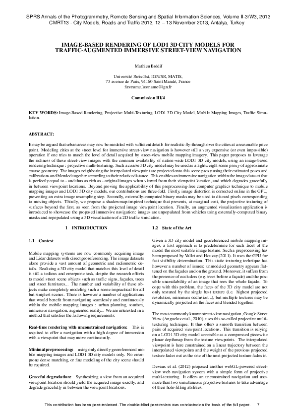 (PDF) Image-Based Rendering of LOD1 3D City Models for traffic ...
