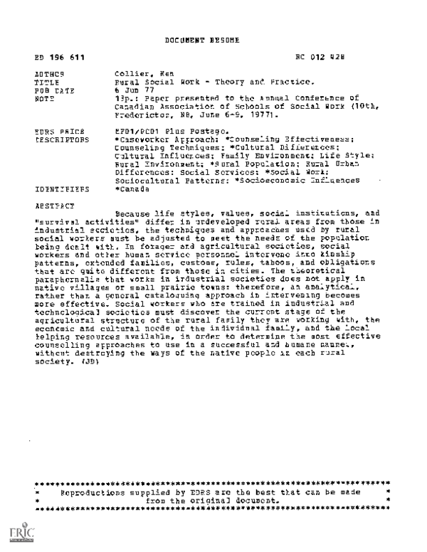 (PDF) Rural Social Work - Theory and Practice