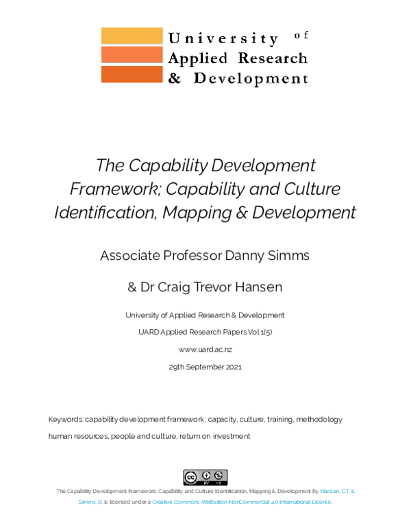 (PDF) The Capability Development Framework; Capability and Culture ...