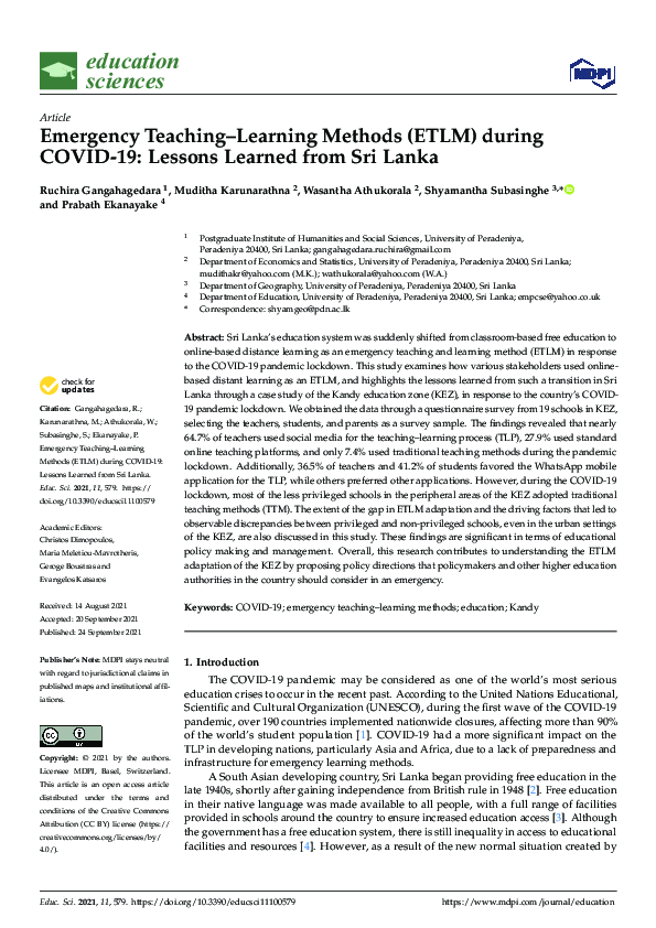 (PDF) Emergency Teaching–Learning Methods (ETLM) during COVID-19 ...