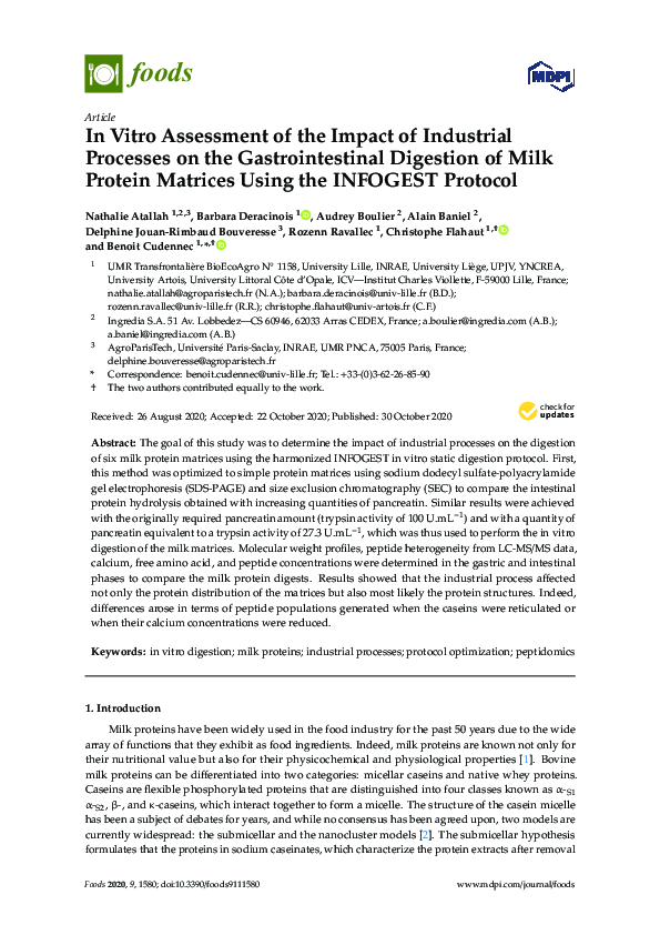 (PDF) In Vitro Assessment of the Impact of Industrial Processes on the ...
