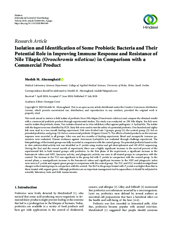 (PDF) Isolation and Identification of Some Probiotic Bacteria and Their ...