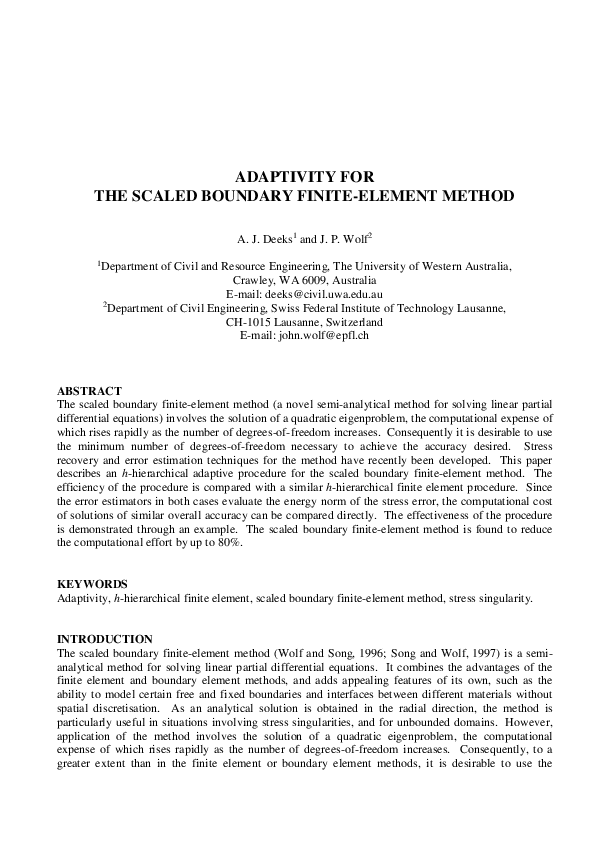 (PDF) Adaptivity for the scaled boundary finite-element method