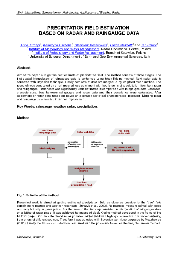 (PDF) Precipitation Field Estimation Based on Radar and Raingauge Data