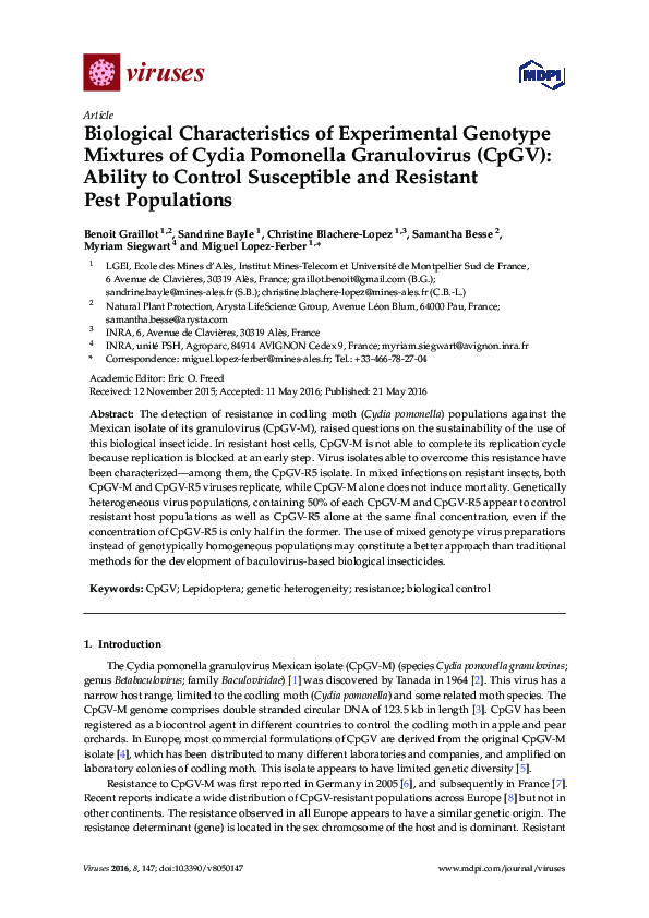 (PDF) Biological Characteristics of Experimental Genotype Mixtures of ...