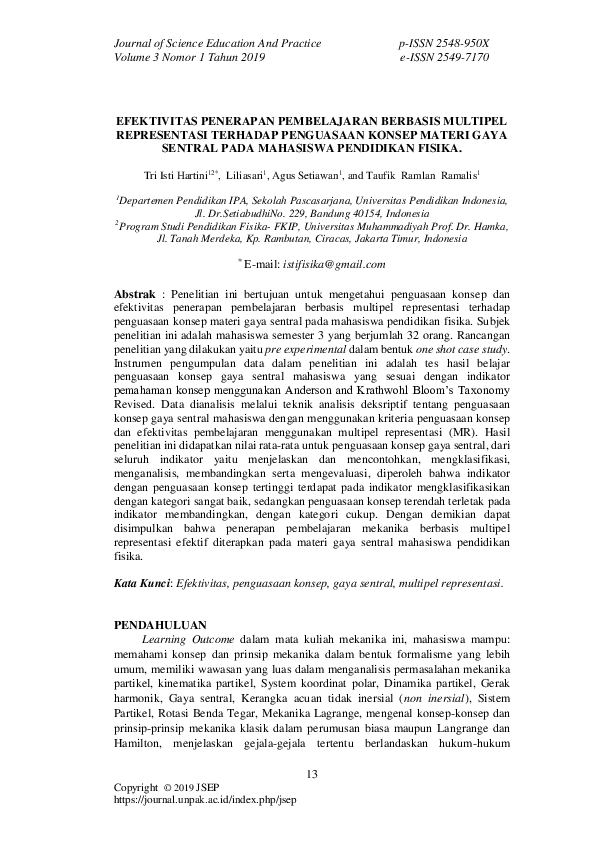 (PDF) Efektivitas Penerapan Pembelajaran Berbasis Multipel Representasi ...