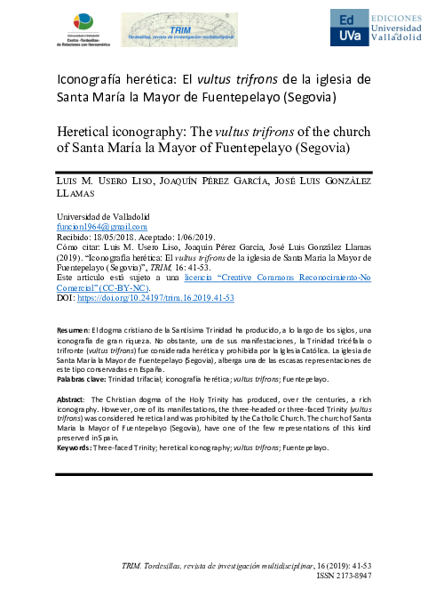 (PDF) Iconografía herética: El vultus trifrons de la iglesia de Santa ...