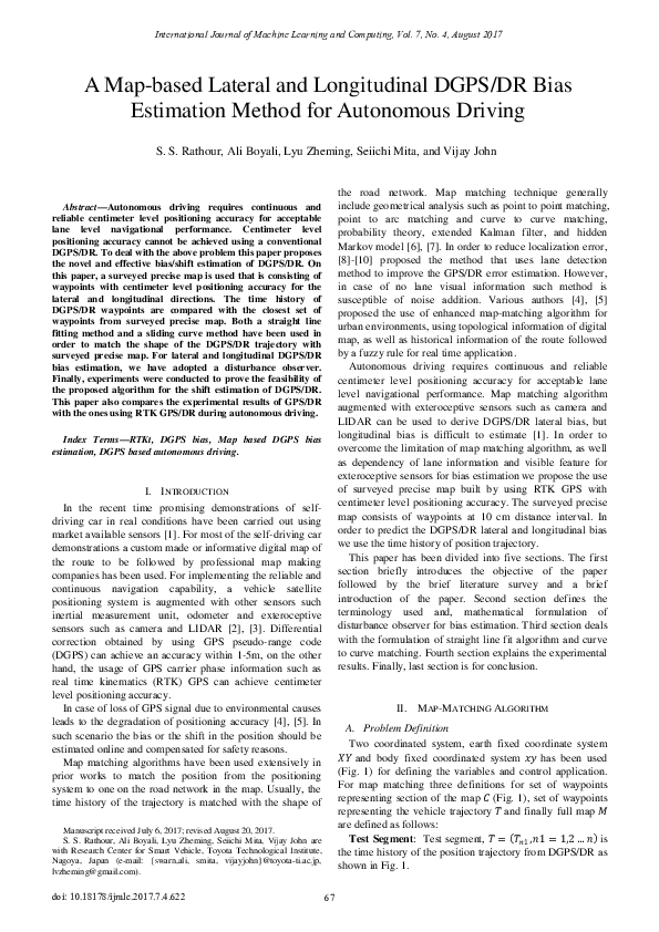 (PDF) A Map-based Lateral and Longitudinal DGPS/DR Bias Estimation ...