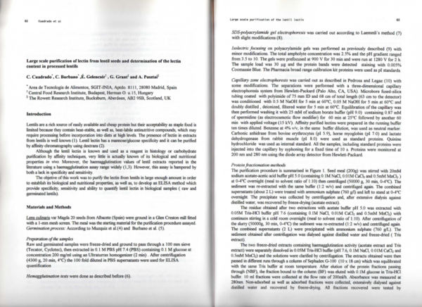 (PDF) Large scale purification of lectin from lentil seeds and ...