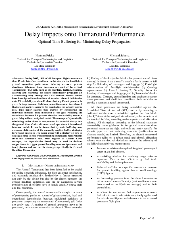 (PDF) Dynamic Buffering to Minimize Flight Delays