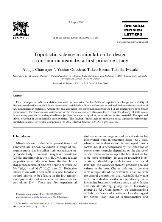 (PDF) Topotactic valence manipulation to design strontium manganate: a ...