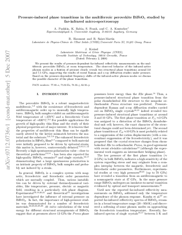 (PDF) Pressure-induced phase transitions in multiferroic RbFe(MoO4)2—Raman scattering study
