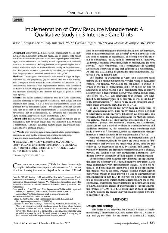 (PDF) Implementation of Crew Resource Management
