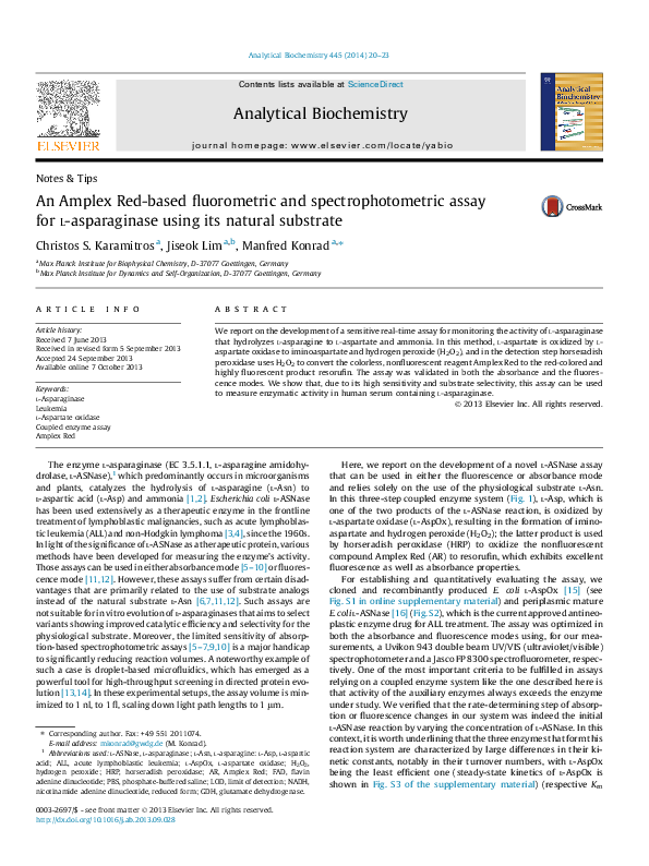 (PDF) An Amplex Red-based fluorometric and spectrophotometric assay for ...