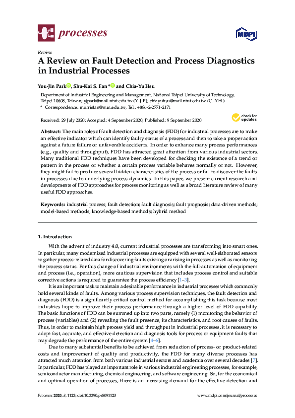 (PDF) A Review on Fault Detection and Process Diagnostics in Industrial ...