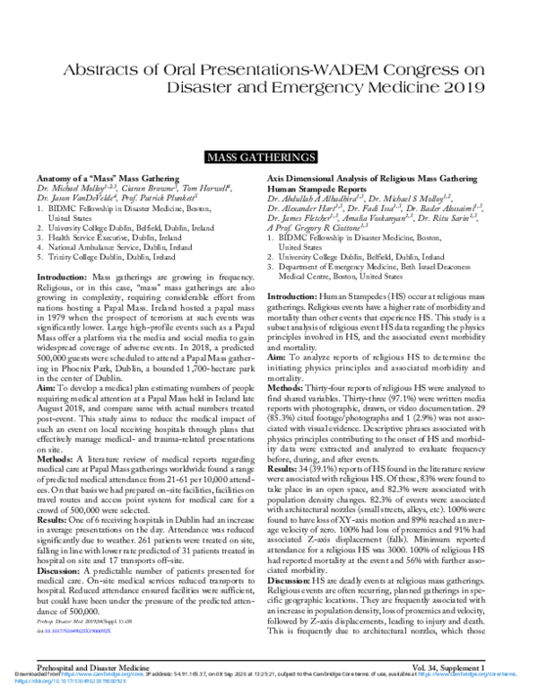 (PDF) Anatomy of a “Mass” Mass Gathering