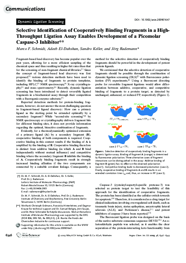 (PDF) Selective Identification of Cooperatively Binding Fragments in a ...