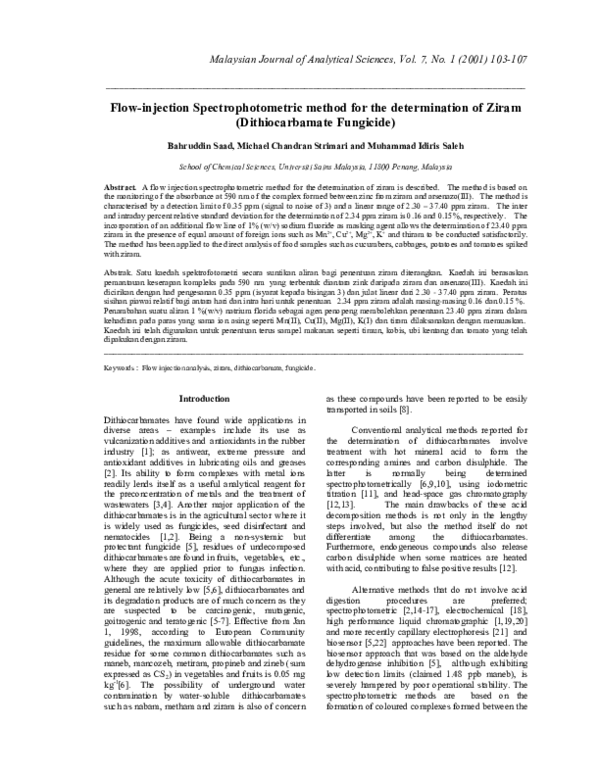 (PDF) Flow-Injection Spectrophotometric Method for the Determination of Anionic Surfactants with ...