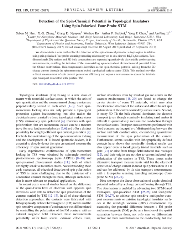 (PDF) Detection of the Spin-Chemical Potential in Topological ...
