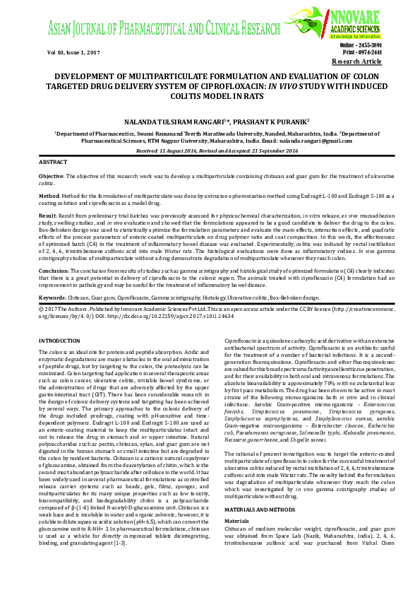 (PDF) Development of Multiparticulate Formulation and Evaluation of ...